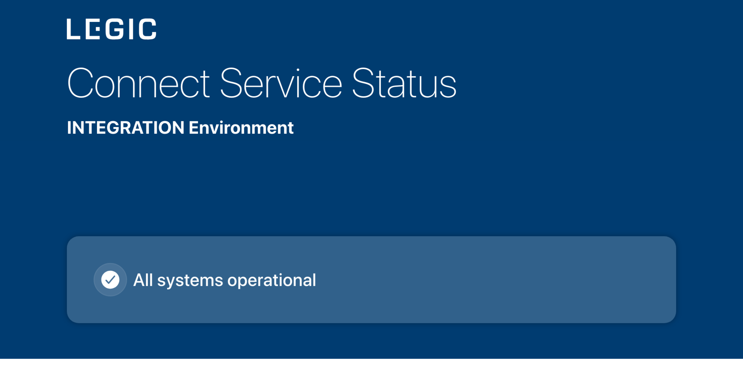 LEGIC Connect INTEGRATION - Status
